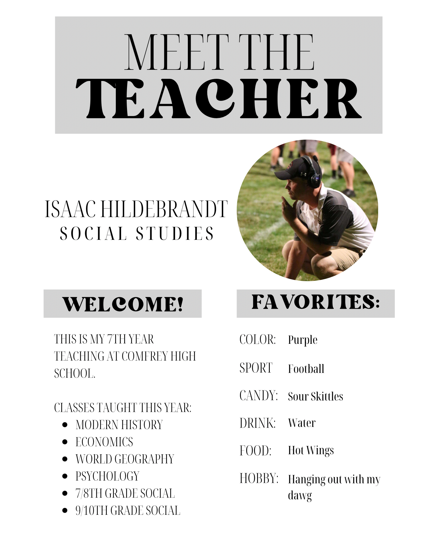 Welcome - Isaac Hildebrandt - Comfrey Public School